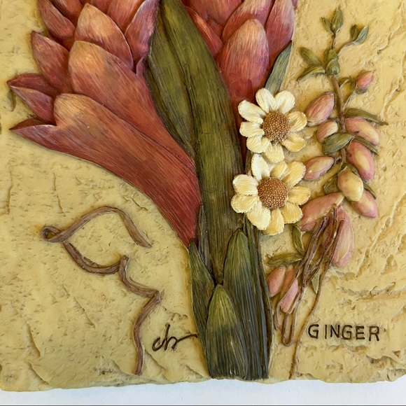 cheri Blum | Accents | Cheri Blum Floral Textured In Relief Ceramic ...